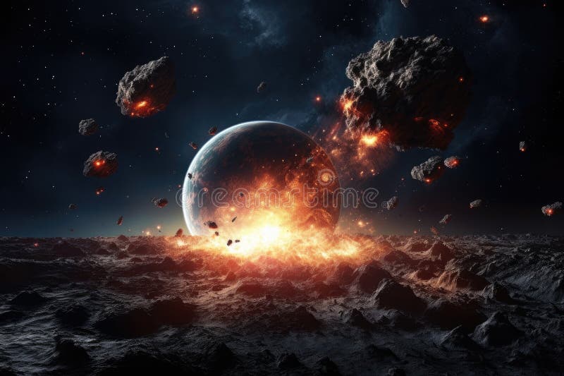 Cosmic Armageddon, Judgment Day of Planet Earth Stock Illustration ...