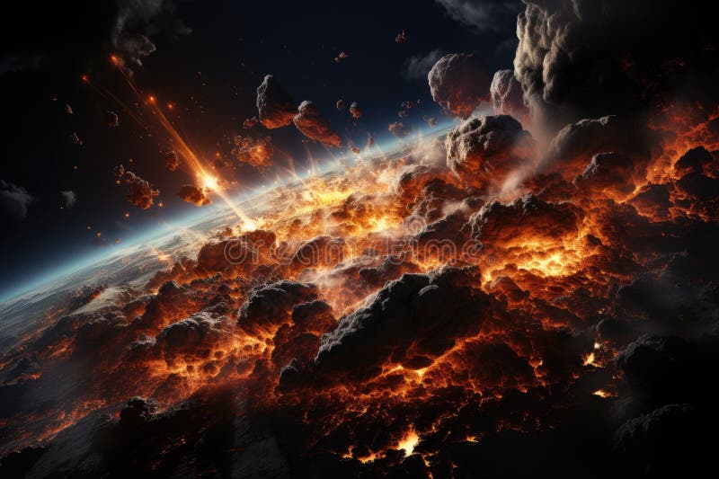 Cosmic Armageddon, Judgment Day of Planet Earth Stock Illustration ...