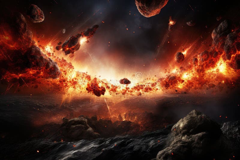 Cosmic Armageddon, Judgment Day of Planet Earth Stock Illustration ...