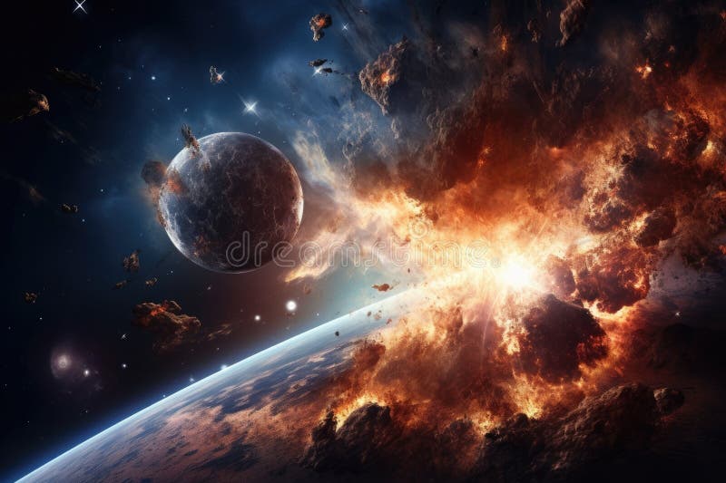 Cosmic Armageddon, Judgment Day of Planet Earth Stock Illustration ...