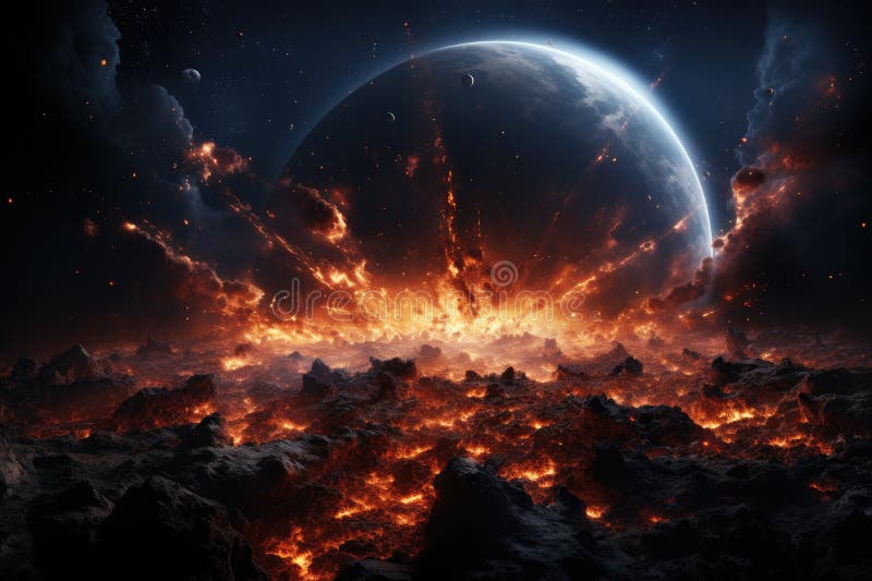 Cosmic Armageddon, Judgment Day of Planet Earth Stock Image - Image of ...