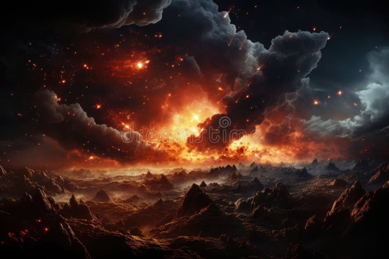 Cosmic Armageddon, Judgment Day of Planet Earth Stock Image - Image of ...