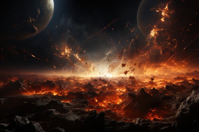 Cosmic Armageddon, Judgment Day of Planet Earth Stock Image - Image of ...