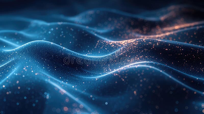 Cosmic Art with Wavy Surface, Particles, Lines, and Galaxy Pattern for ...