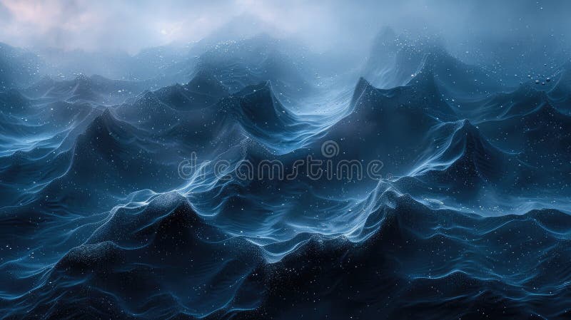 Cosmic Art with Wavy Surface, Particles, Lines, and Galaxy Pattern for ...