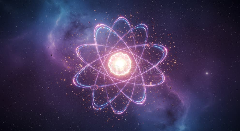 Cosmic Atomic Structure Symbolizing Science Energy Universe Creation ...