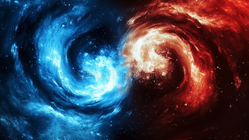 Cosmic Backdrop Featuring Abstract Swirling Blue and Red Paint, an Art ...