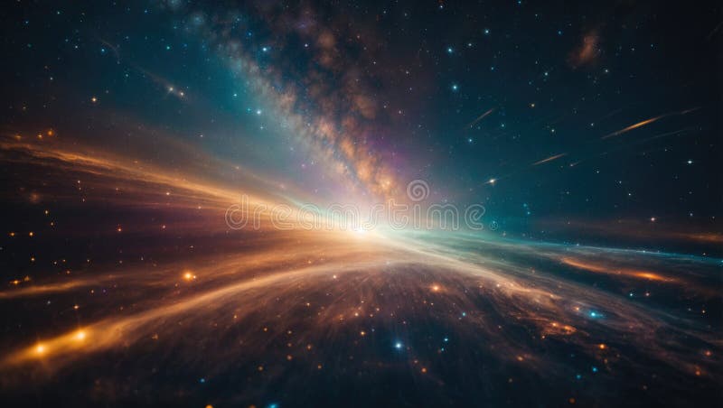 Cosmic Background with Abstract Rays of Light. Journey through the ...