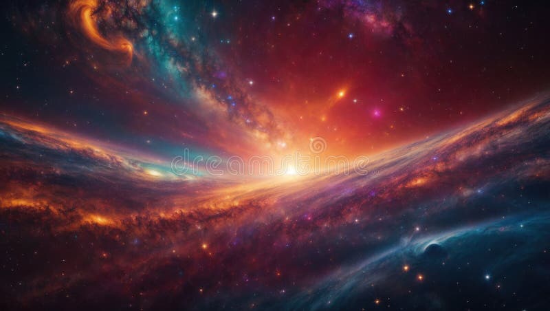 Space Background with Abstract Rays of Light. Journey through the ...