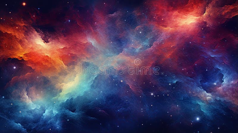 Cosmic Background with Nebulas, Galaxies, Stars and Clouds. Ai ...