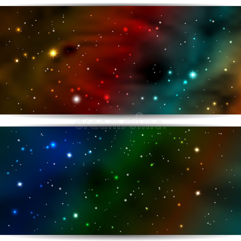 Cosmic Banner starry sky stock vector. Illustration of layout - 74625065