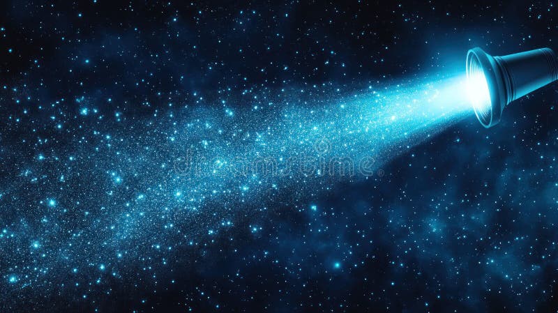 Cosmic Beam Light Show in Deep Space Stock Illustration - Illustration ...