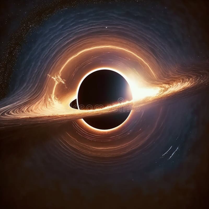 Cosmic Black Hole at the Center of the Galaxy Stock Illustration ...