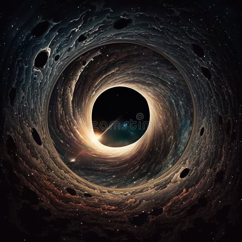 Cosmic Black Hole at the Center of the Galaxy Stock Illustration ...