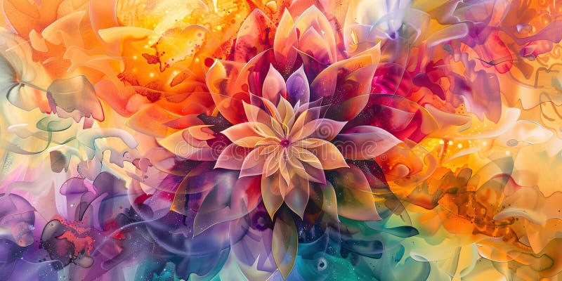 Cosmic Bloom Unfolds in Vivid Colors, Blending Floral and Astral Forms ...