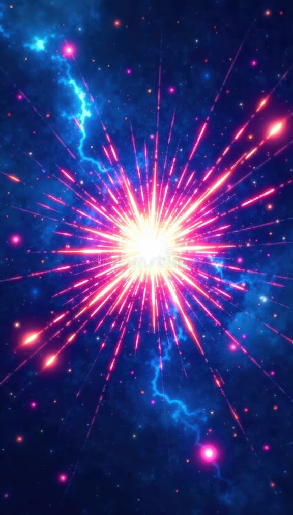 Cosmic Blue Explosion, Fun Dot Pattern, Comic Style, Anime Aesthetic ...