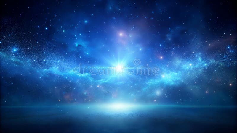 Cosmic Blue Gradient with Glowing Nebula Generative AI Stock ...