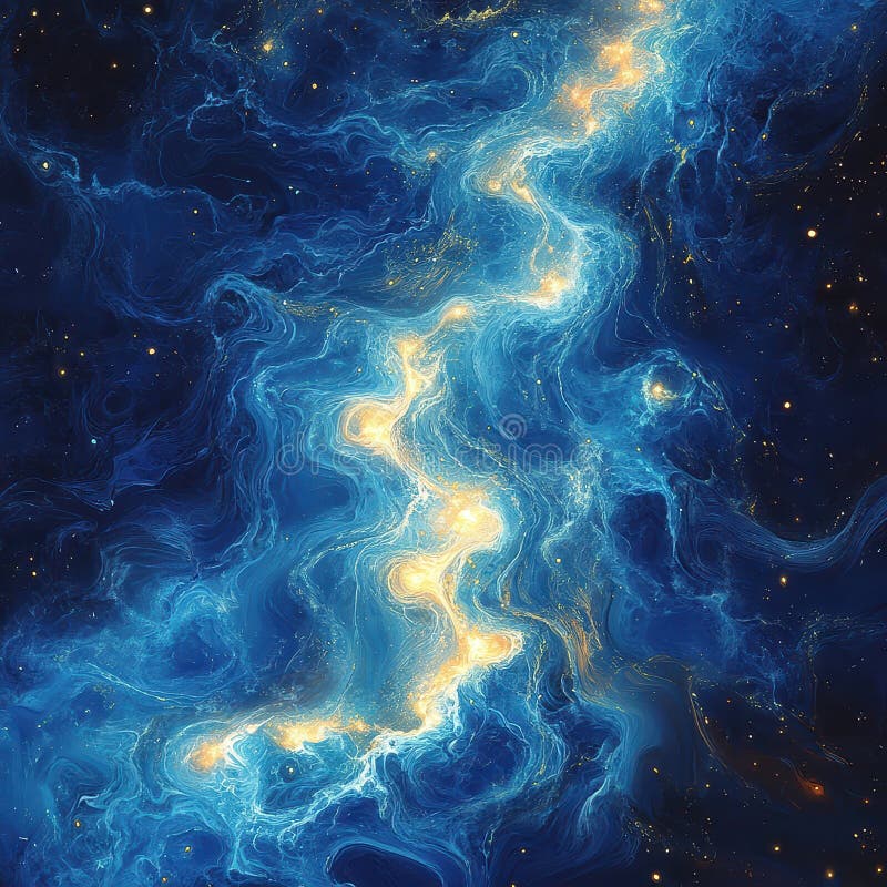 Red and Blue Nebula in Space with Sparkling Stars, Cosmic Clouds, and ...