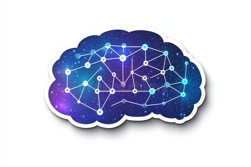 Cosmic Brain Galaxy Patterns Constellation Designs Symbolizing Neural ...