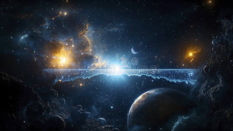 Cosmic Bridge of Light Celestial Space Digital Artwork Vast Universe ...