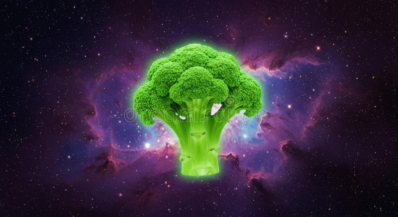 Cosmic Broccoli: a Celestial Vegetable in the Nebula Stock Illustration ...