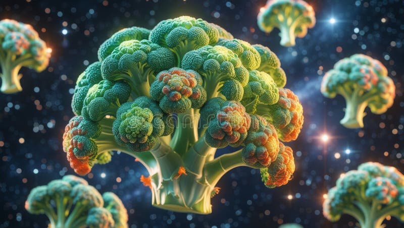 Cosmic Broccoli Cluster Space Imaginative Depiction of Broccoli As a ...