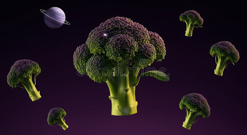 Cosmic Broccoli Clusters As Floating Space Stations at Sunset ...