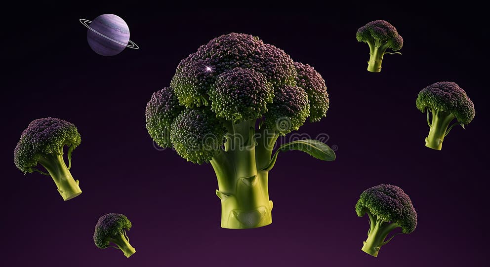 Cosmic Broccoli Clusters As Floating Space Stations at Sunset ...