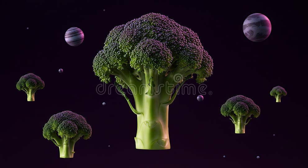 Cosmic Broccoli Clusters As Floating Space Stations at Sunset ...
