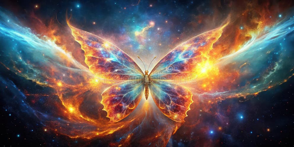 Cosmic Butterfly a Celestial Lepidoptera in a Nebula of Fire and Ice ...