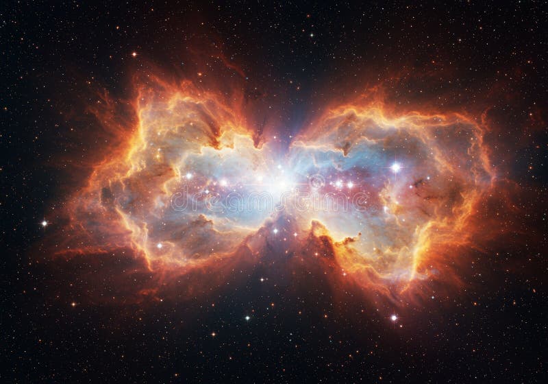 Cosmic Butterfly Nebula Stellar Collision Stock Illustration ...