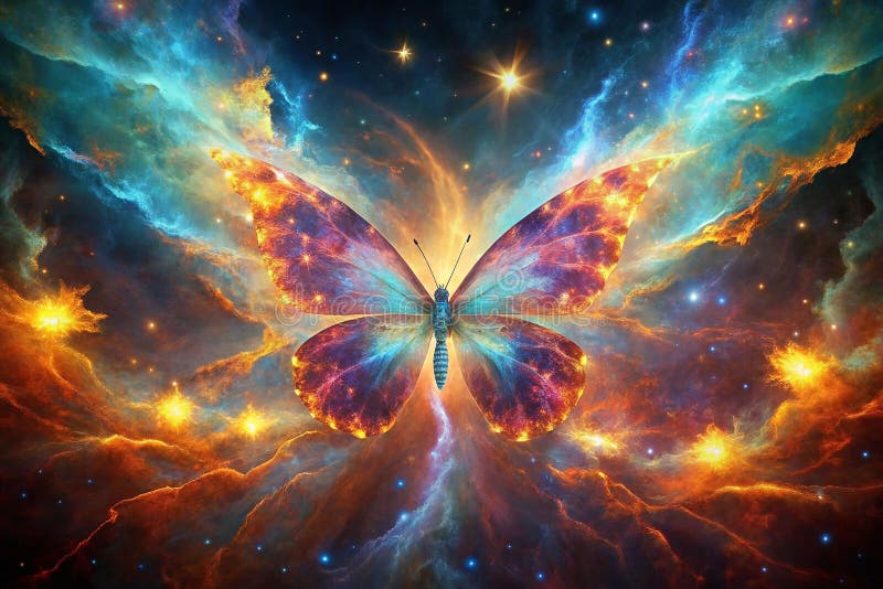 Cosmic Butterfly in Nebulae Stock Illustration - Illustration of ...