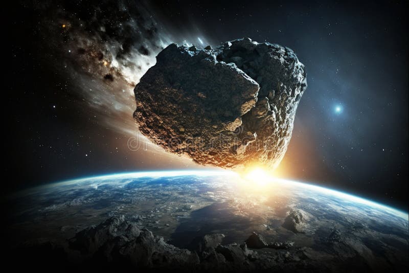 The Cosmic Cataclysm. Giant Asteroid Colliding with a Planet or Earth ...