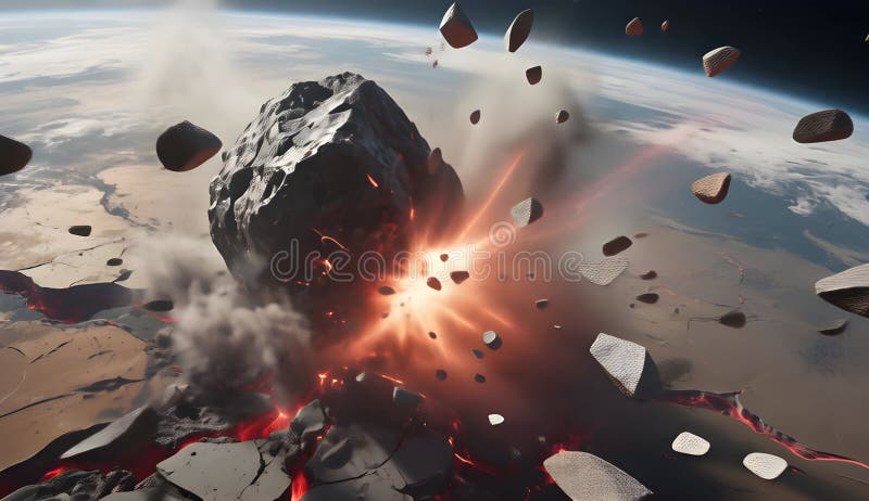 Cosmic Catastrophe: Meteor Impact on Earth Stock Footage - Video of ...
