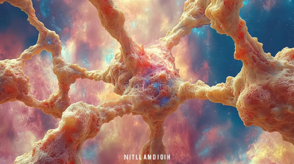 Cosmic Cellular Structures, Abstract Nebula Stock Illustration ...