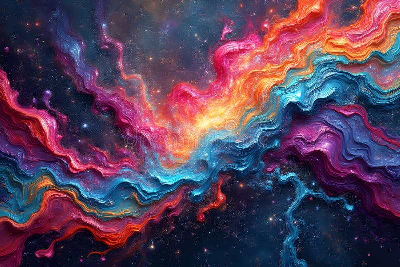 Cosmic Chaos: a Chaotic Exploration of Color and Form Stock ...