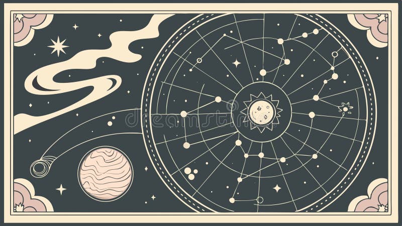 Cosmic Chart, Detailed Celestial Star Map, Vector Design Generative AI ...