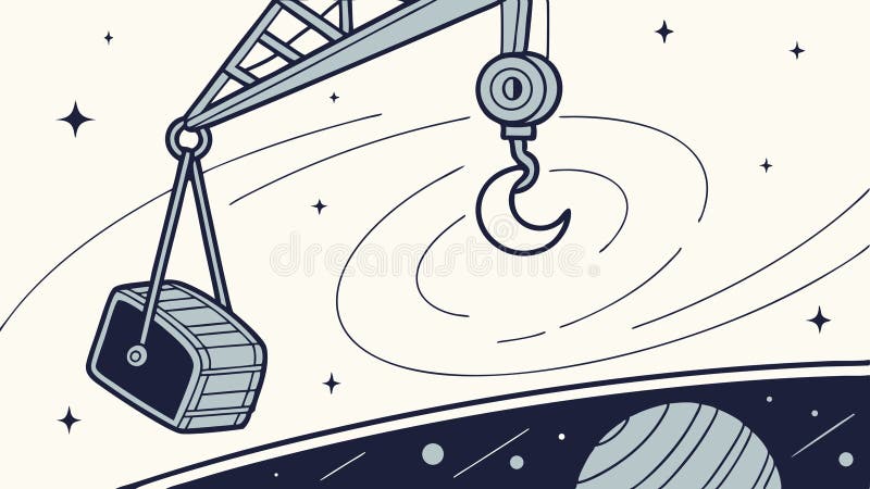 Cosmic Choreography Crane Hook Planetary Orbit, Flat Art, Vector Design ...