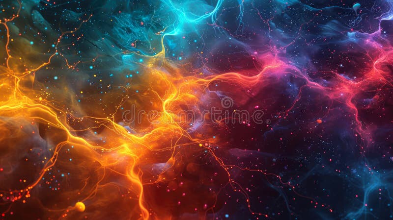 Cosmic Chromatics: Exploring Neuro Lines. Stock Illustration ...