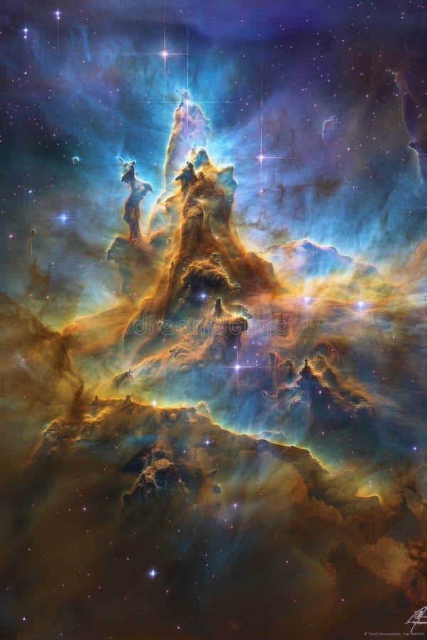 Cosmic Cliffs, Pillars of Creation in the Eagle Nebula (M16), a ...