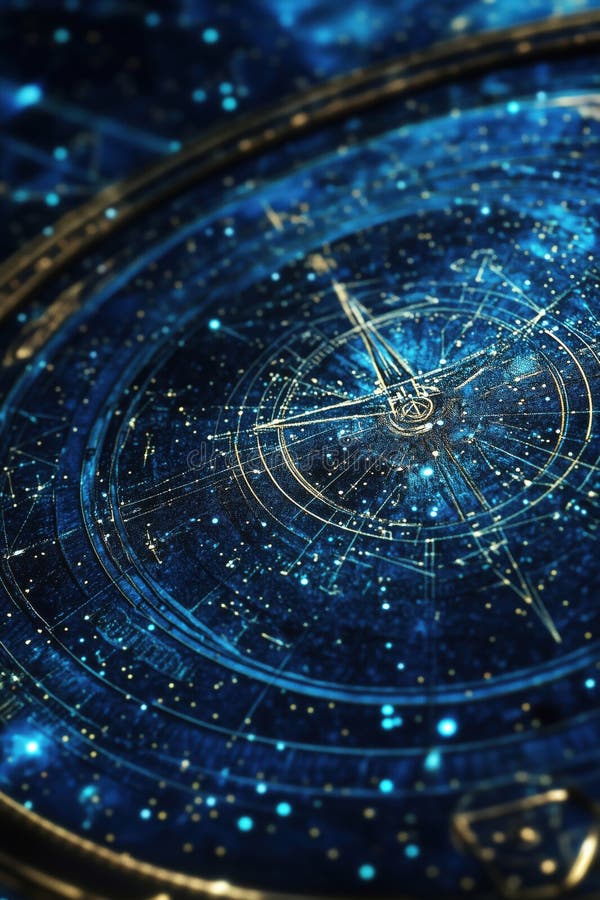 Cosmic Clock Design Featuring Intricate Golden Patterns and Starry ...