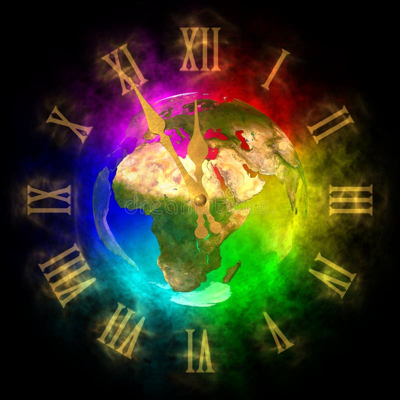 Cosmic Clock - Optimistic Future on Earth - Europe Stock Illustration ...