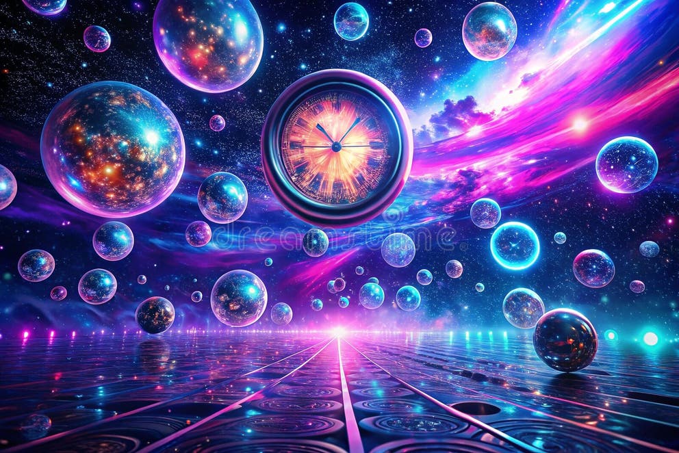 Cosmic Clock Time Bubbles Pathway Stock Illustration - Illustration of space, digitalart: 367095319