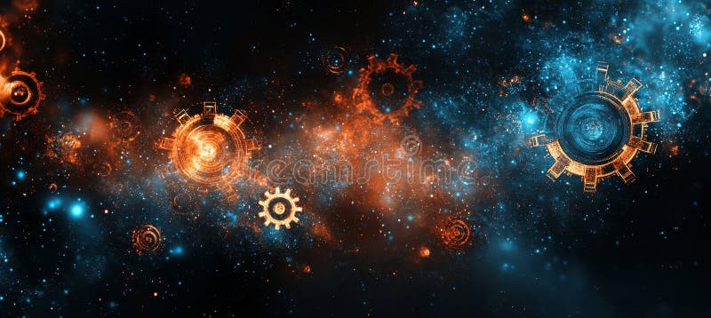 Cosmic Clockwork Gears and Nebulas in a Celestial Tapestry of Time ...