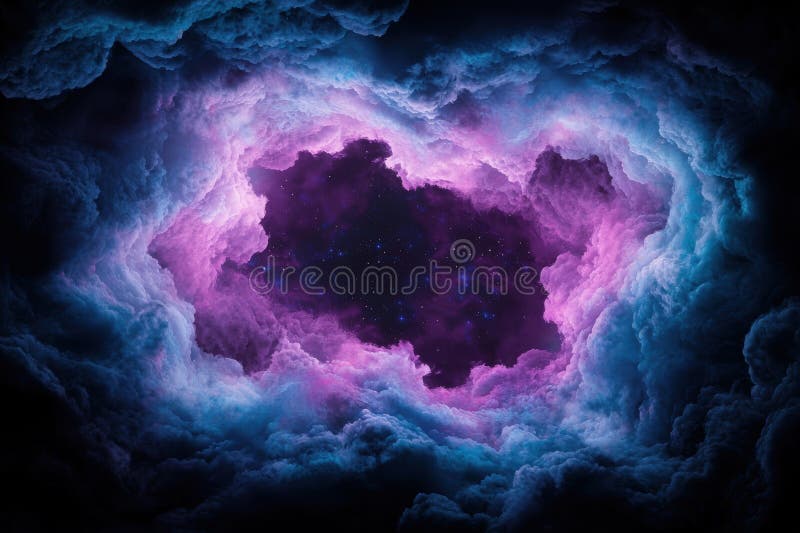 Cosmic Cloud Formation in the Night Sky Stock Illustration ...