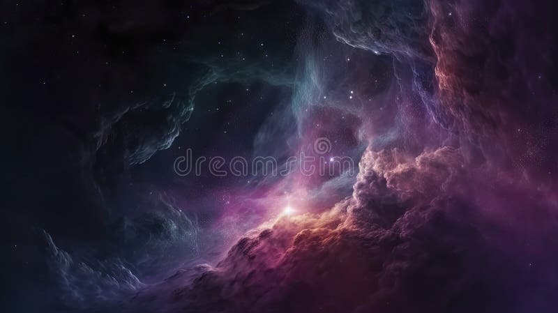 Cosmic Clouds and Beautiful Universe Night Sky Background for Posters ...