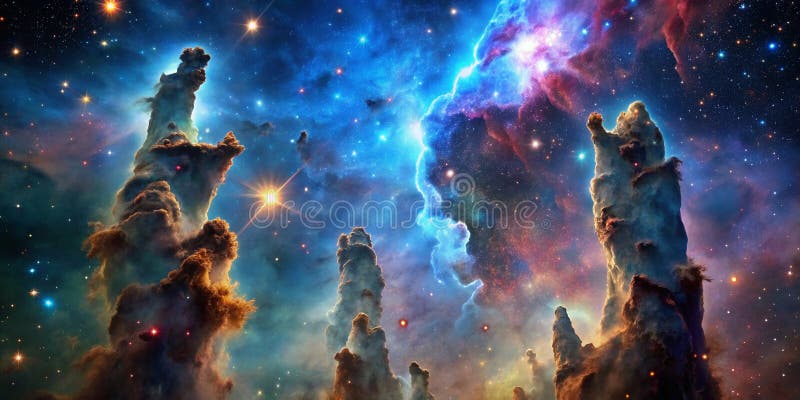 Cosmic Cloudscape the Eagle Nebula S Pillars of Creation Generative AI ...