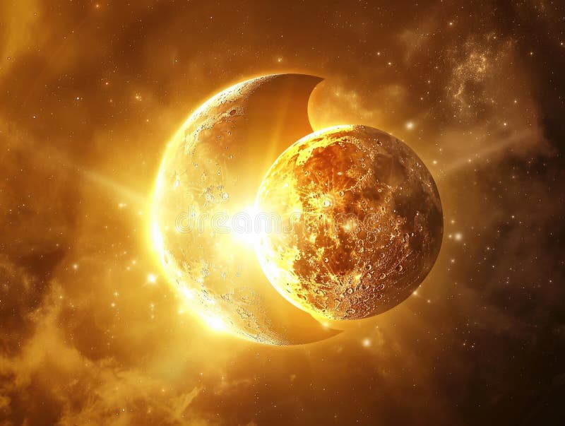 Cosmic Collision Creates Fiery Explosion in Space Stock Illustration ...