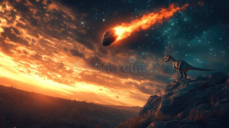 Cosmic Collision: the Fall of an Asteroid with Its Fragments, Depicting ...