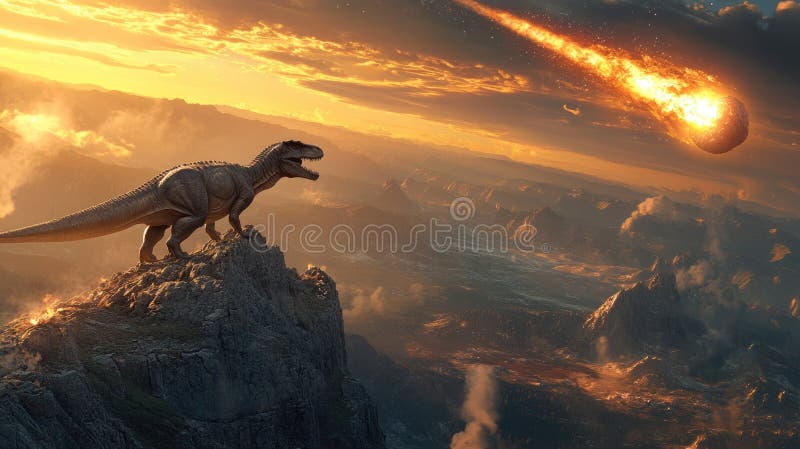 Cosmic Collision: the Fall of an Asteroid with Its Fragments, Depicting ...